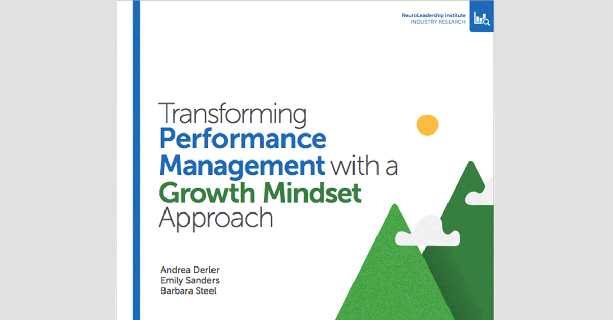 Transforming Performance Management with a Growth Mindset Approach ...